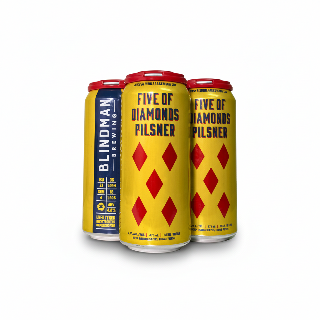 Blindman Brewing Five Of Diamonds Pilsner 4 Pack Cans – South Park Liquor
