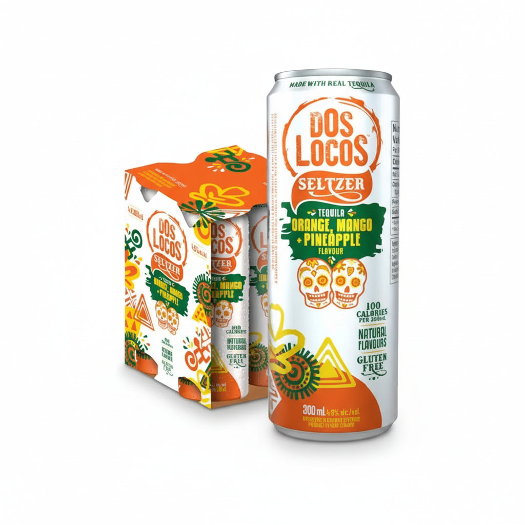 Dos Locos Orange Mango Pineapple Tequila Seltzer,Dos Locos Orange Mango ...