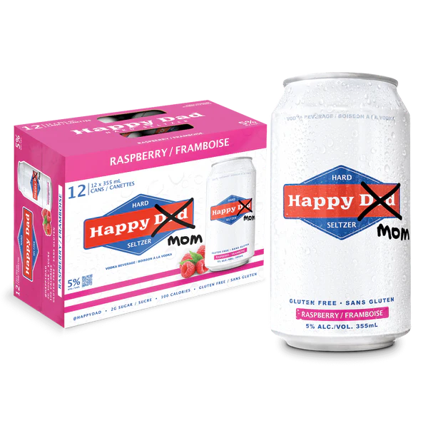 Happy Dad “Mom” Hard Seltzer Raspberry 12 Pack Cans – South Park Liquor